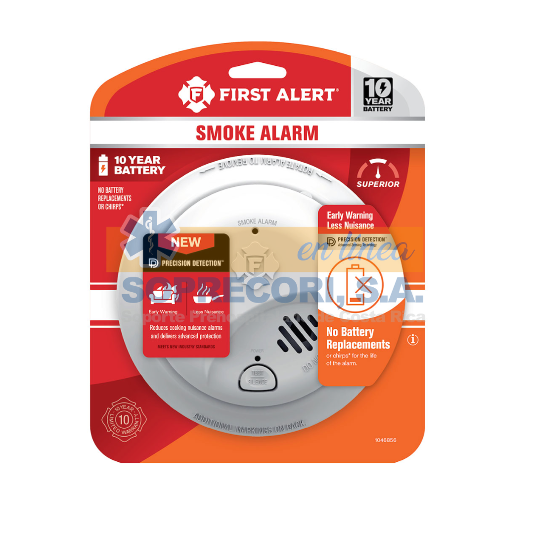 Detector de Humo Certificado First Alert Autónomo con batería interna ...